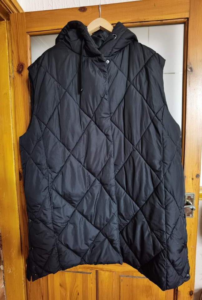 Primark Size XL Black Quilted Zip Up Hooded Sleeveless Coat BNWoT | eBay