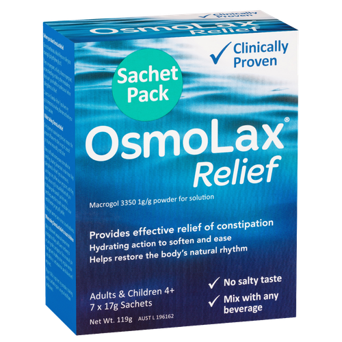 OsmoLax Relief 7 x 17g Sachets Pack Relief of Constipation Hydrating ...