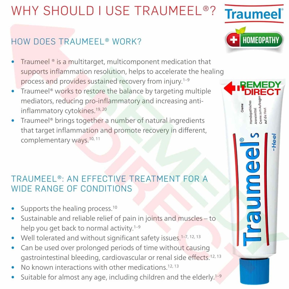 3 x Heel TRAUMEEL S CREAM Homeopathic Ointment 50g Anti-Inflammatory ...
