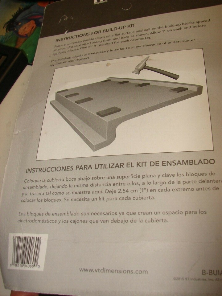 VT dimensions Fine Laminate Countertops Build Up Kit | eBay