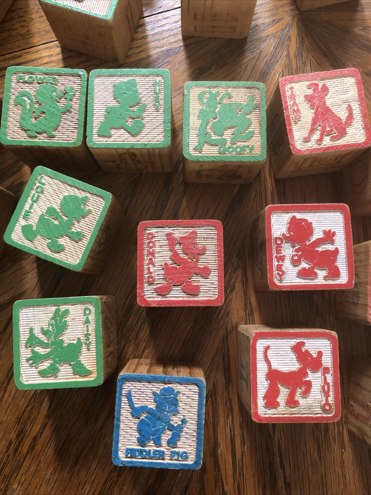 Lot 30 Vintage Disney Wood Blocks Alphabet Embossed Character Toy | eBay