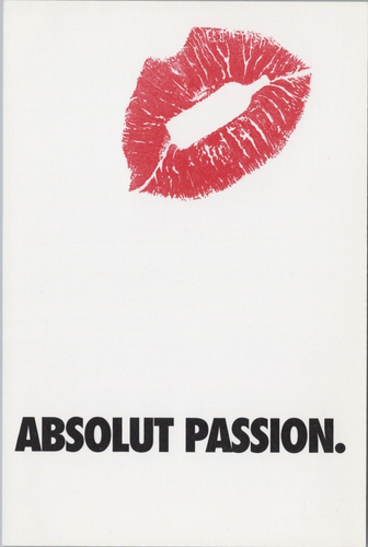 Absolut Passion Absolut Vodka Kiss Lipstick Mark Promotional postcard ...