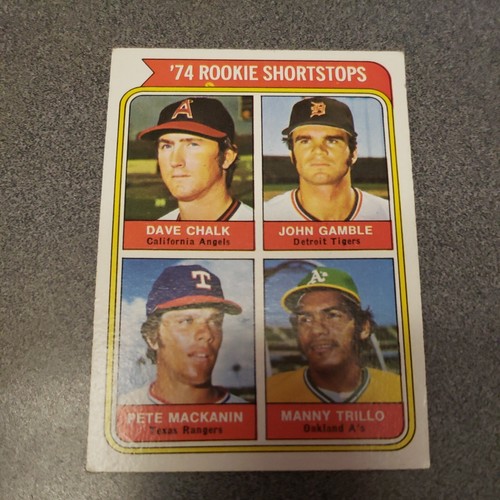 1974 Topps #597 Rookie Shortstops (Chalk, Gamble, Mackanin, Trillo) | eBay