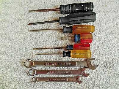LOT OF 9 OLD SEARS CRAFTSMAN ASSORTED HAND TOOLS SCREWDRIVERS ...