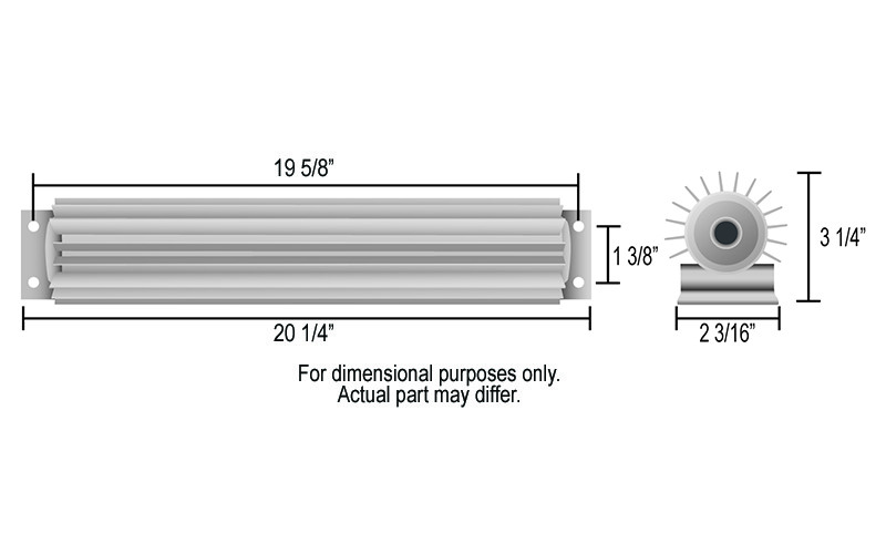 Derale 13262 2 Pass 20" Heat Sink Cooler, 20.25 in. x 2.188 in. x 3.25 ...