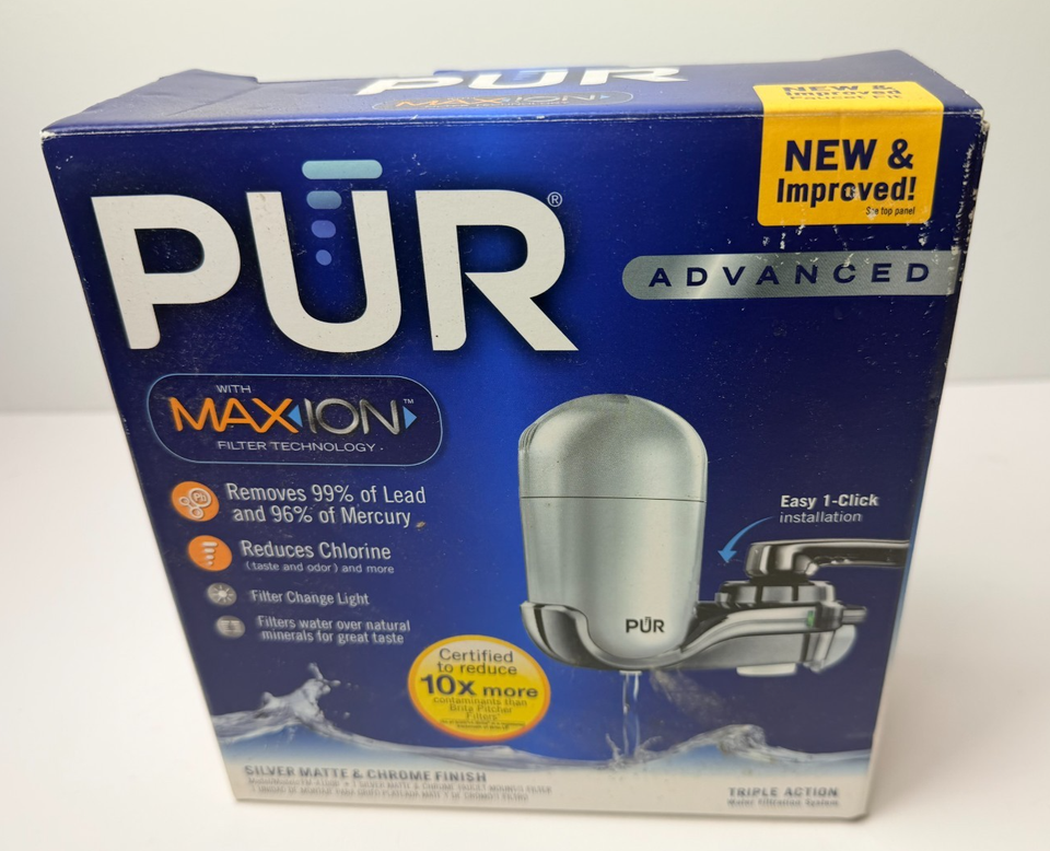 PUR Filter Water Filtration System Faucet Mount Chrome Finish NIP FM ...