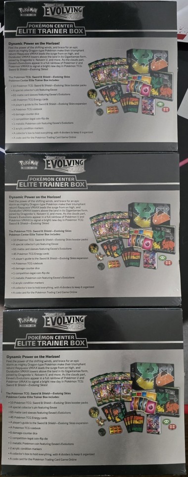 Pokémon TCG: SWSH Evolving Skies Pokemon Center Elite Trainer Box ETB ...