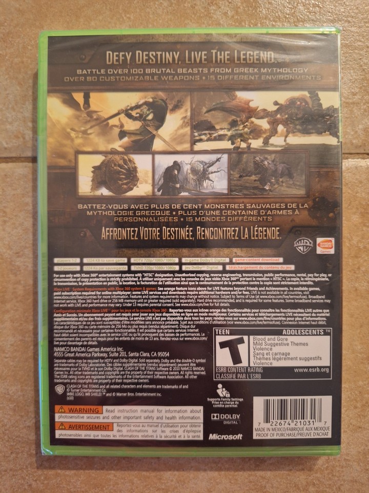 Clash of the Titans - Microsoft Xbox 360 Tear In Plastic Seal Free ...