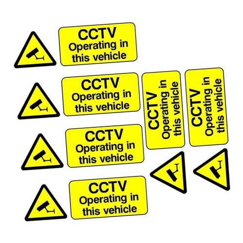 6 x CCTV In Operation In This Vehicle S/A Car, Van, Taxi, Bus Vinyl ...