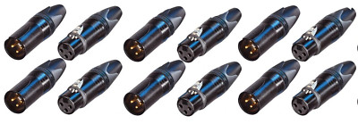 (6 EACH) NEUTRIK NC3MXX-B 3-Pin XLRM & NC3FXX-B 3-PIN XLRF Cable Mount ...