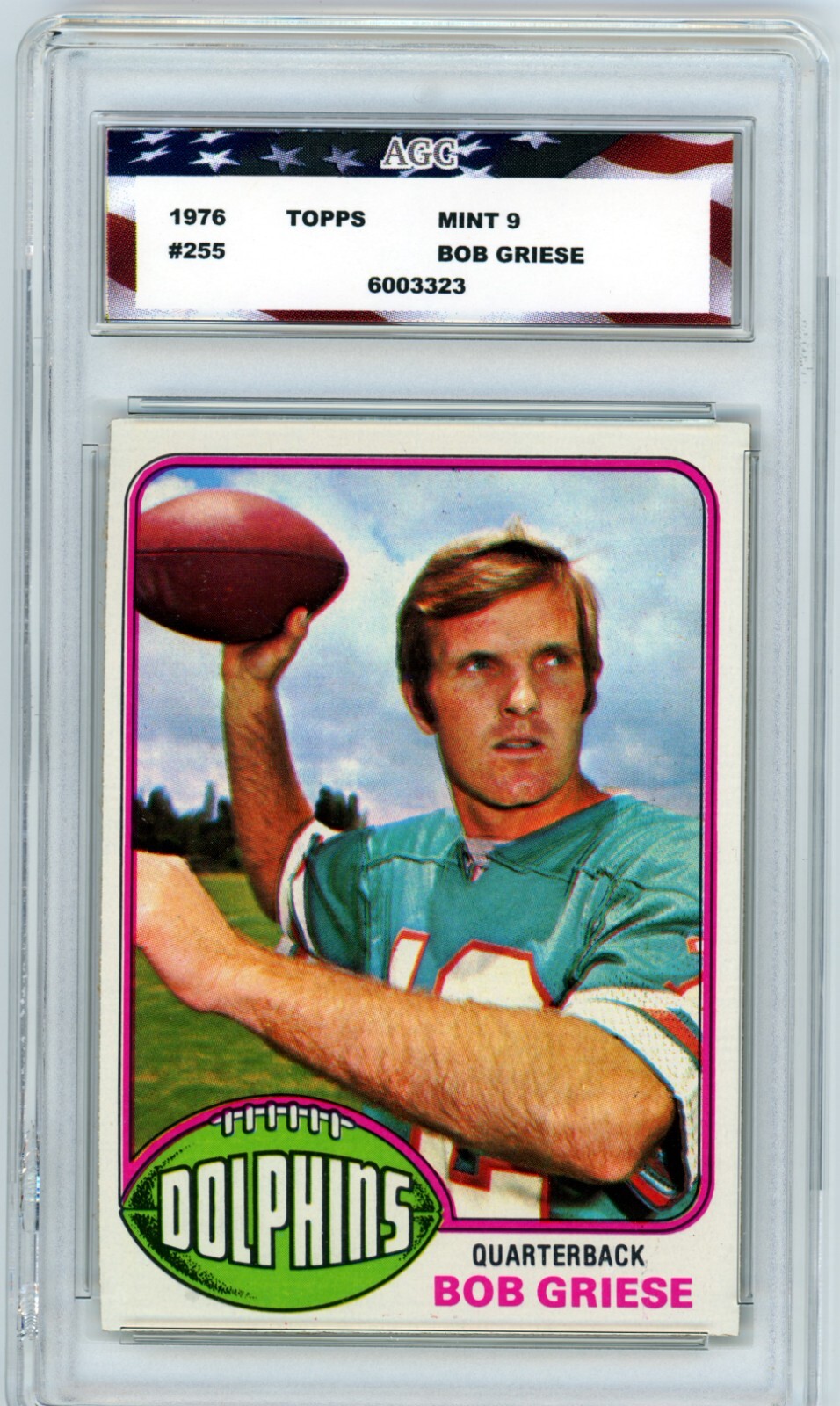 1976 Topps #255 Bob Griese AGC 9 Mint Miami Dolphins | eBay