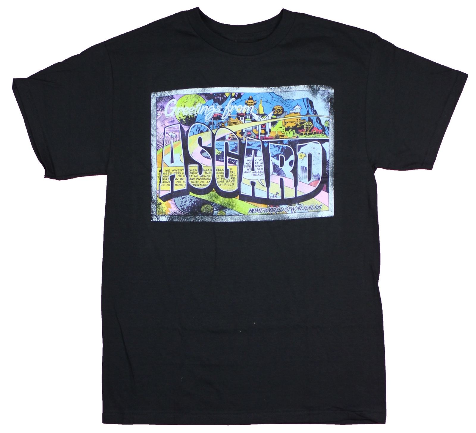 Thor Adult New T-Shirt - Greetings from Asgard Postcard Shirt | eBay