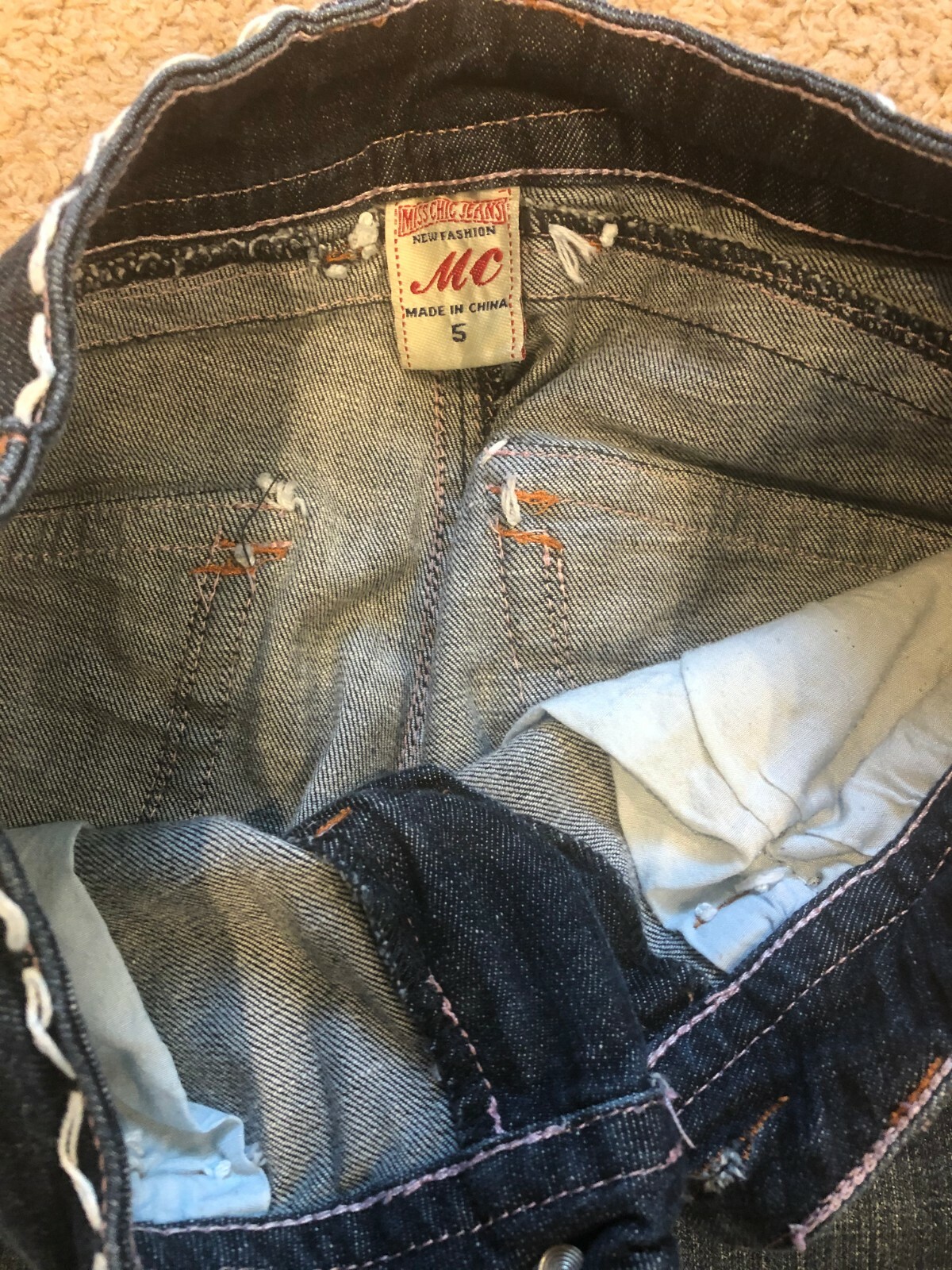 MISS CHIC JEANS BLUE JEANS STRING AND BLING SIZE 5 | eBay