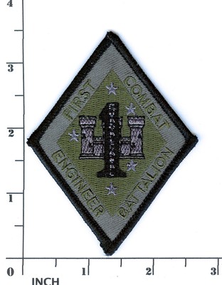 USMC 1st Combat Engineer Battalion subdued OD ! PATCH 1st Eng Bn ...