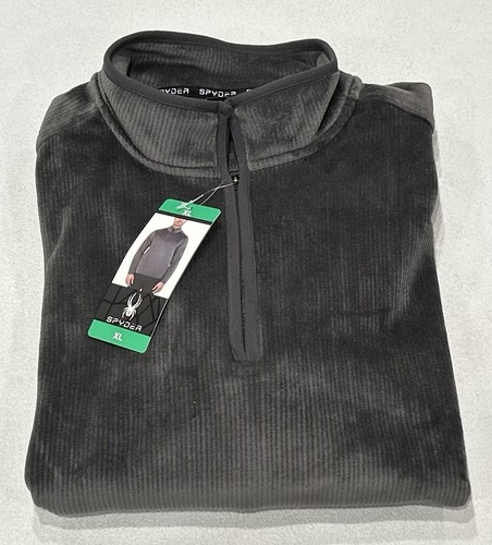 Spyder Men's Quarter Zip Velvet Pullover, Gray, Size XL 192636662193| eBay