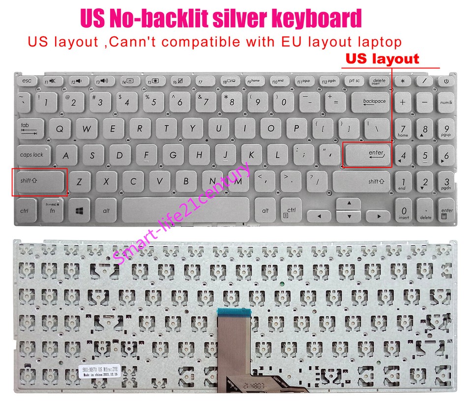 New US Keyboard for Asus Vivobook X512 X512FA V5000F V5000 F512 F512D ...