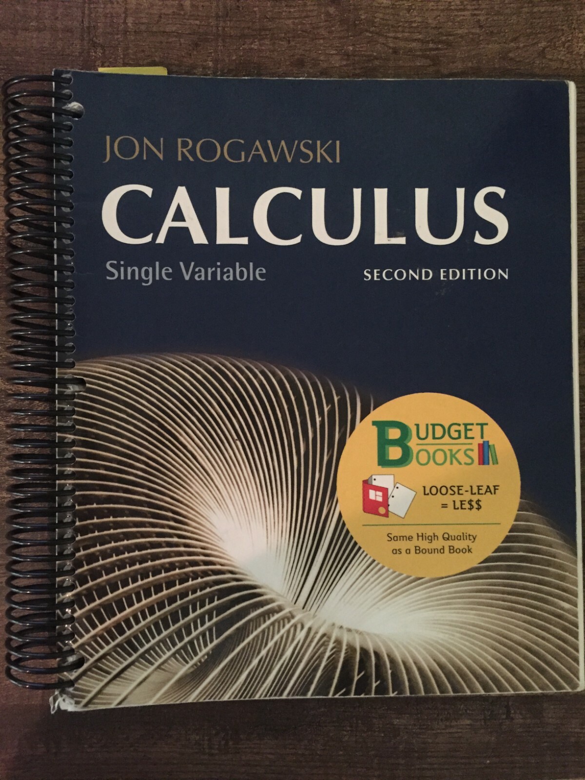 Calculus Single Variable by Jon Rogawski Second Edition Ring Bound 2012 ...