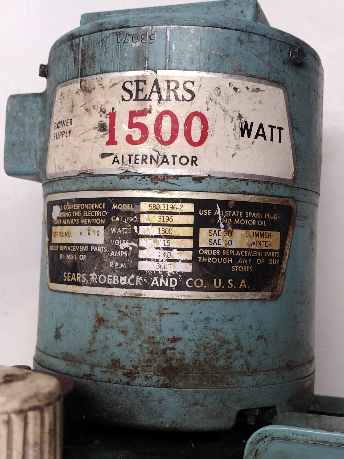 Antique Generator Sears Portable 1500w Craftsman RARE | eBay
