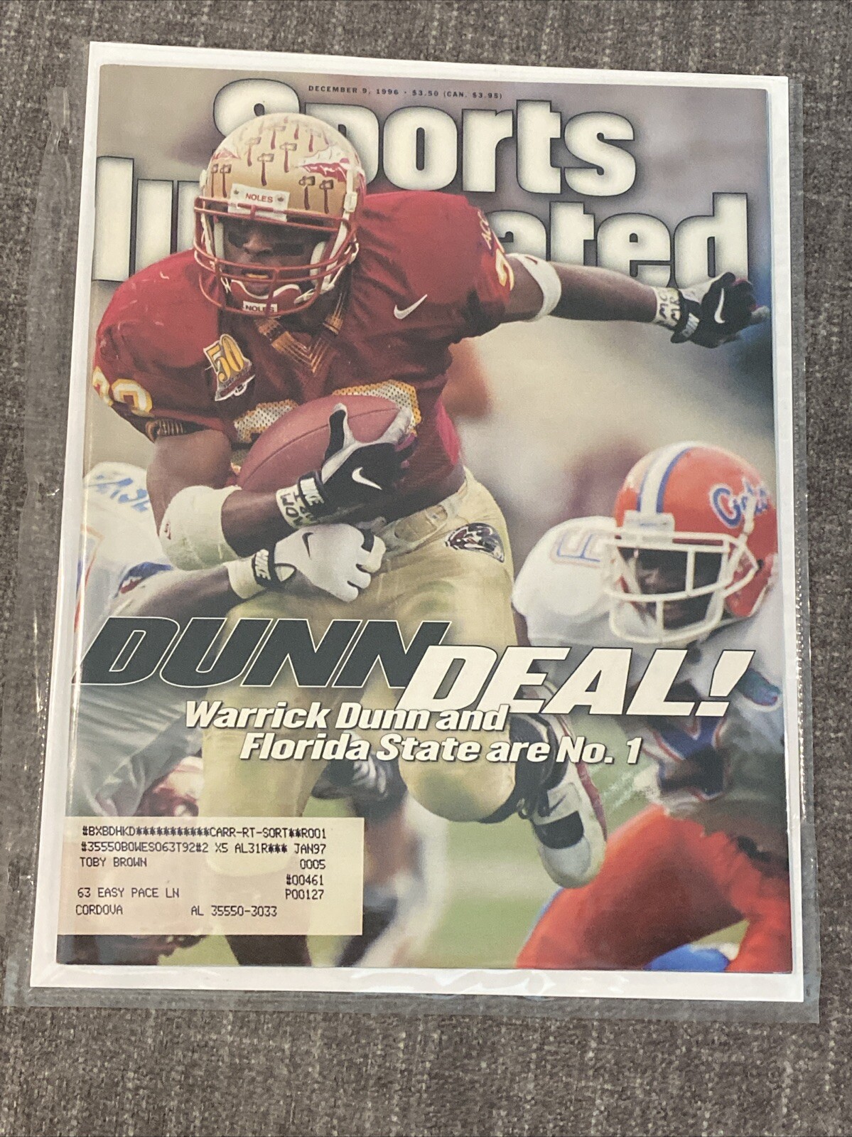 1996 December 9 Sports Illustrated Magazine Dunn Deal! Warrick Dunn ...