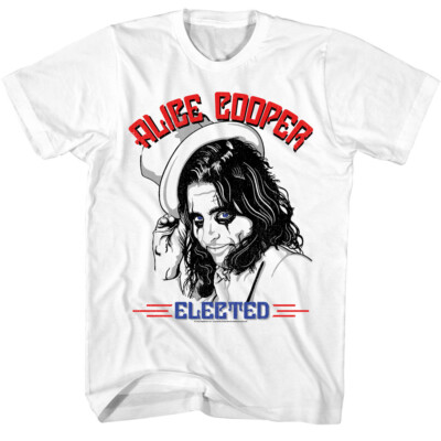 Alice Cooper Tipping Top Hat Elected Men's T Shirt Shock Rock Concert ...