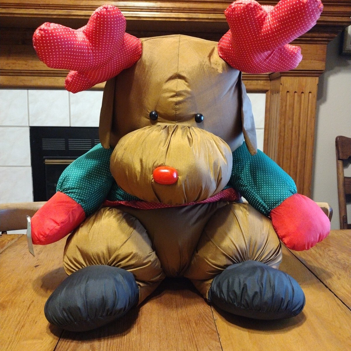Large 25" Nylon Plush Reindeer Sterling Inc Christmas Decor Stuffed ...