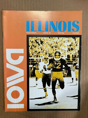 1974 Iowa Hawkeyes vs Illinois Football Program Bob Commings Era | eBay