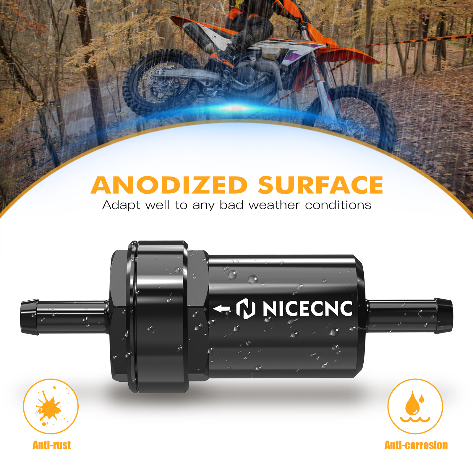 CNC Petrol Tank In-Line Fuel Filter KL97 For KTM 250 350 450 SXF XCF ...