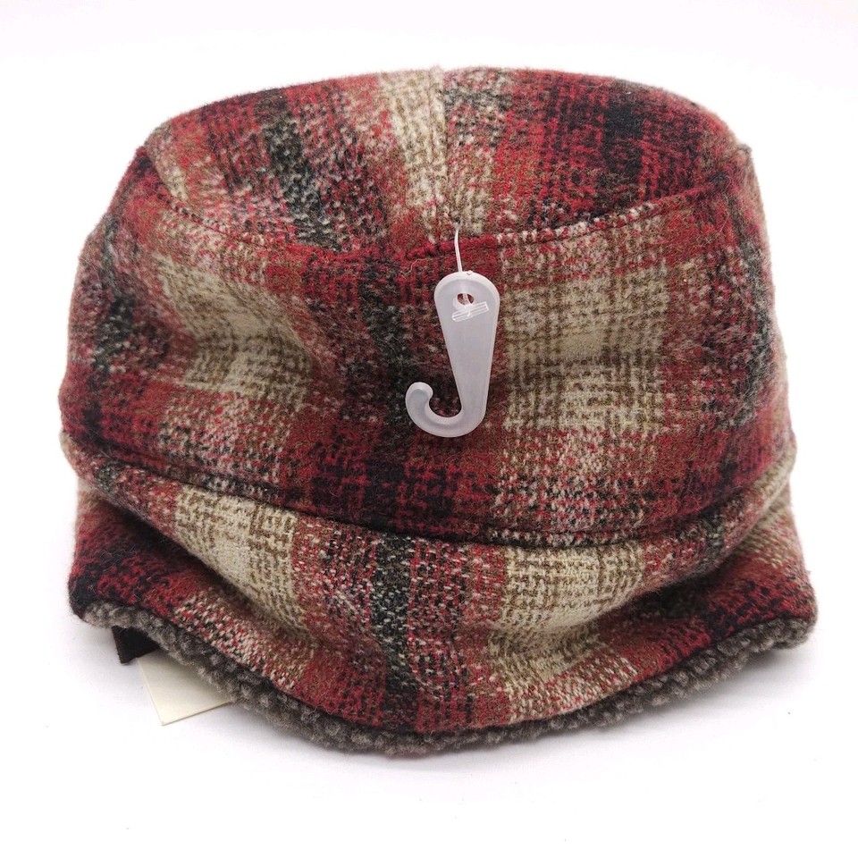 Stetson Men Medium Waddy Ear Flap Hat Plaid Sherpa Trapper Winter Cap ...