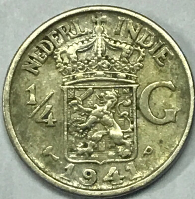 1941 P NEDERL - INDIE Netherlands East Indies Silver 1/4 Gulden | eBay