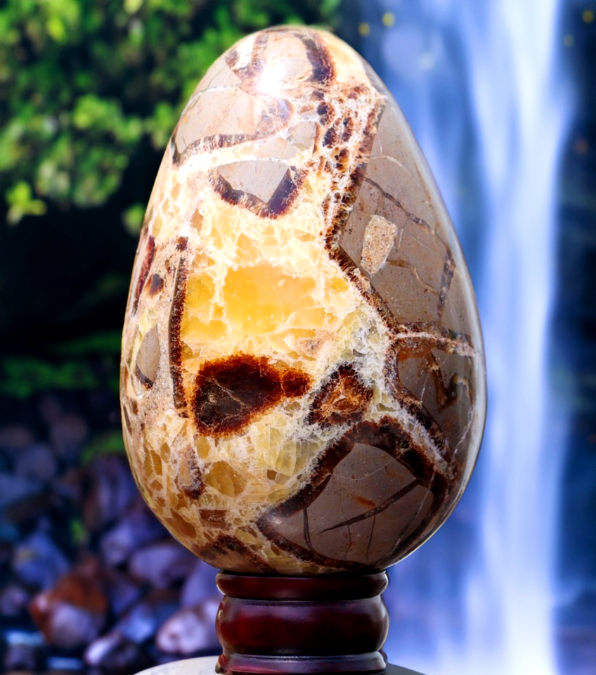 180MM Yellow Septarian Egg Septaria Septeyre Chakra Crystal Healing ...