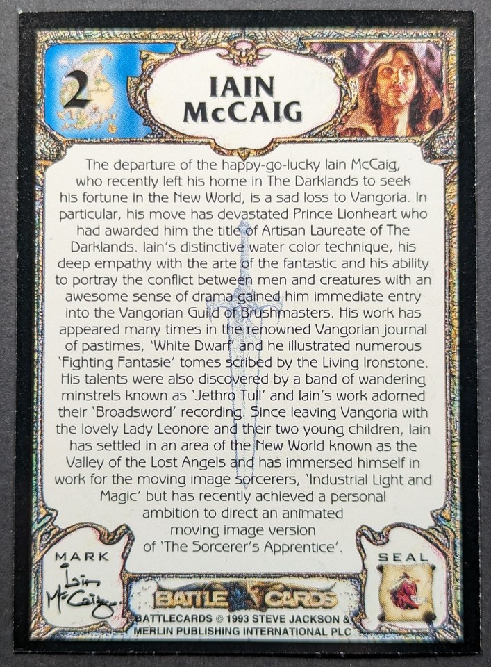Iain McCaig 1993 Merlin Battle Cards Card #2 (NM) | eBay