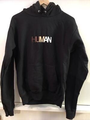 Wear The Peace Human Unisex Sweatshirt Hoodie Black Embroidered Size S ...