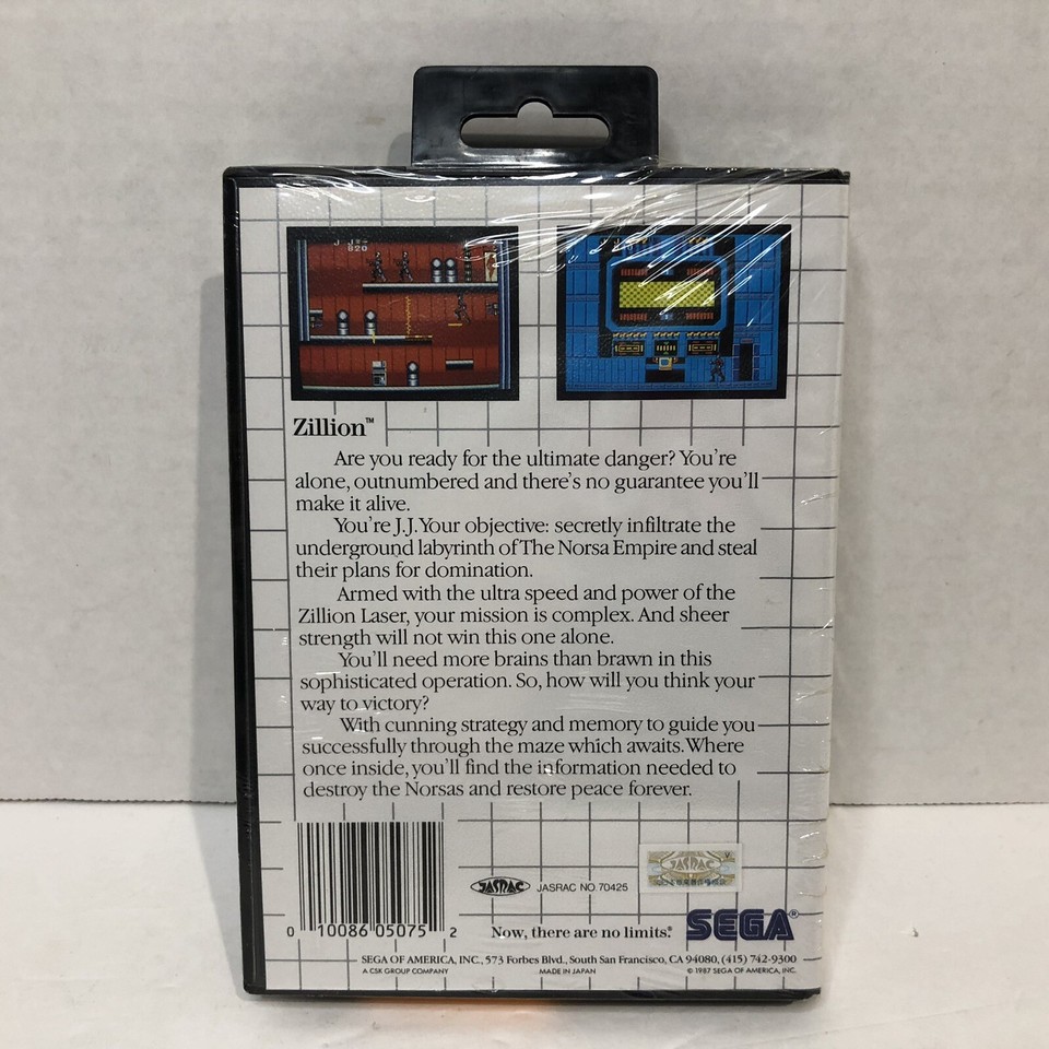 Zillion (Sega Master System SMS 1987) NEW FACTORY SEALED, RARE! | eBay