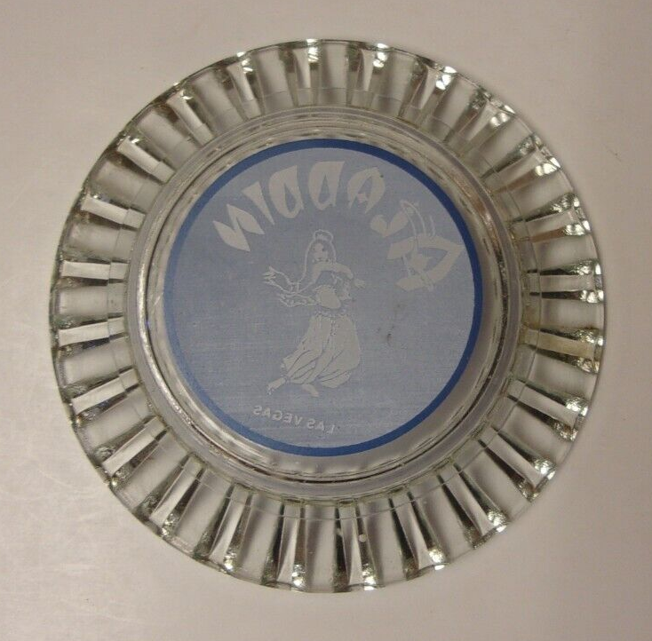 Aladdin Hotel and Casino vintage glass advertising ashtray, Las Vegas ...