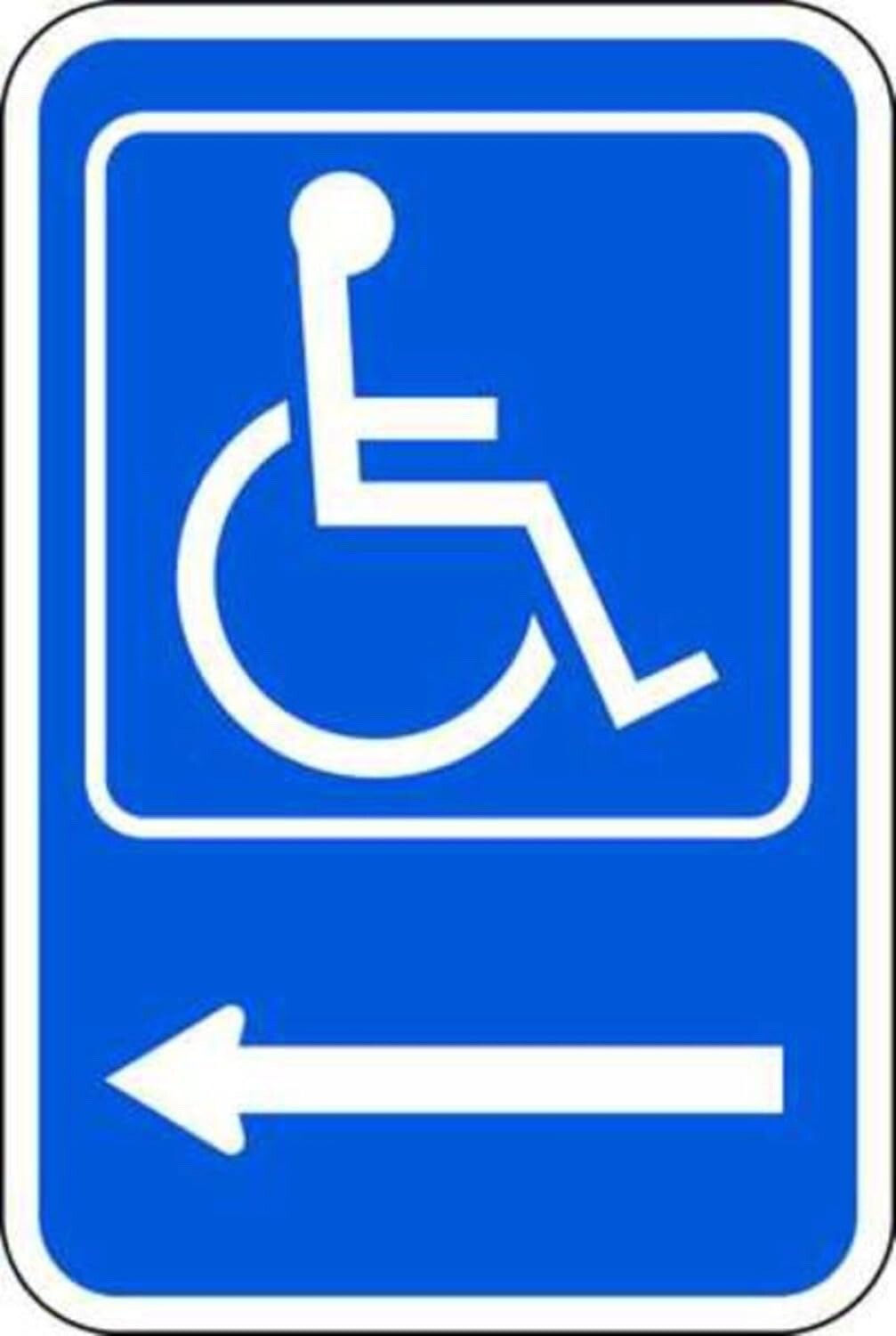 "Handicapped with Left Arrow" Parking Sign, Engineer Grade Prismatic ...