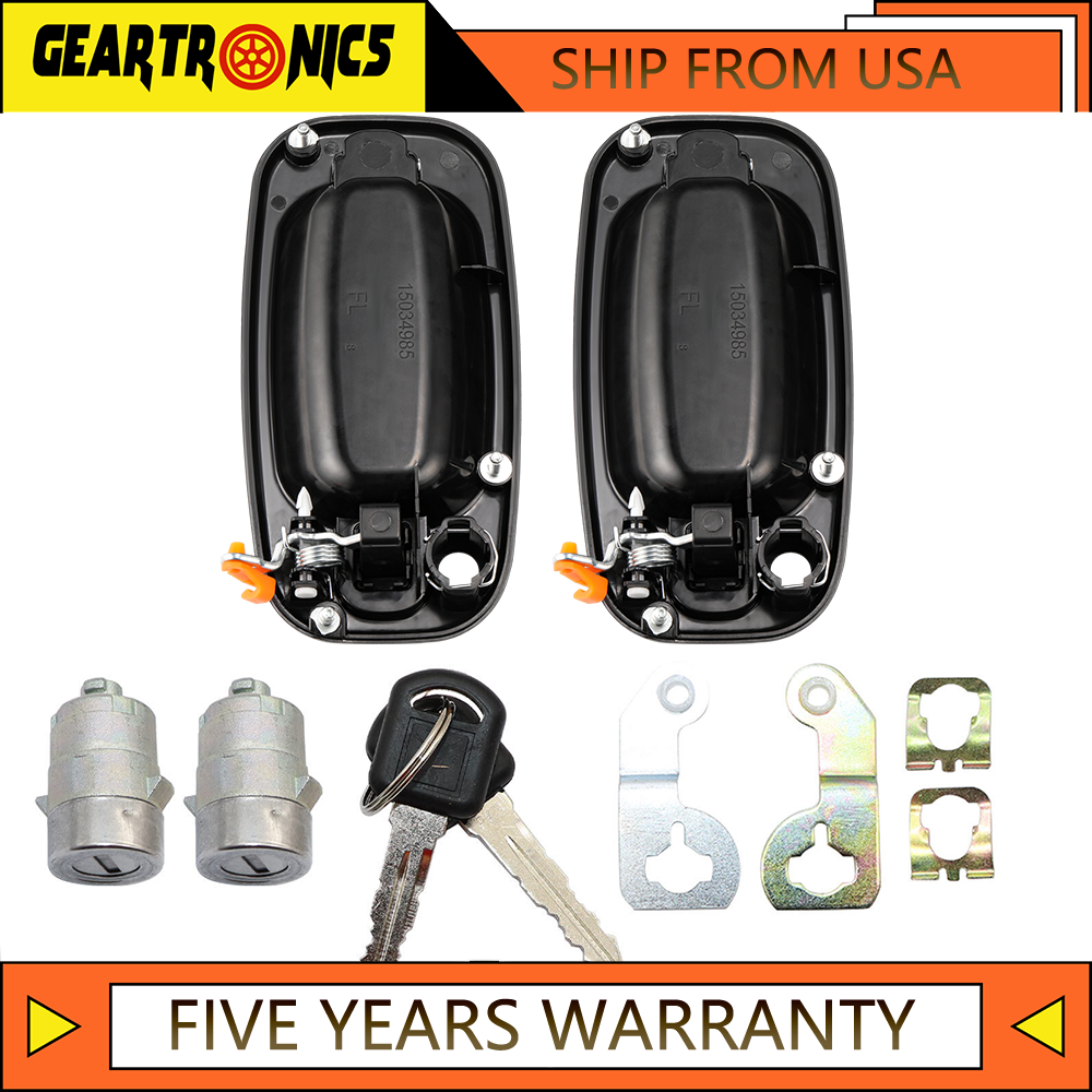 Front Door Handle & Lock Cylinder For 2001-06 Chevy Silverado Sierra ...