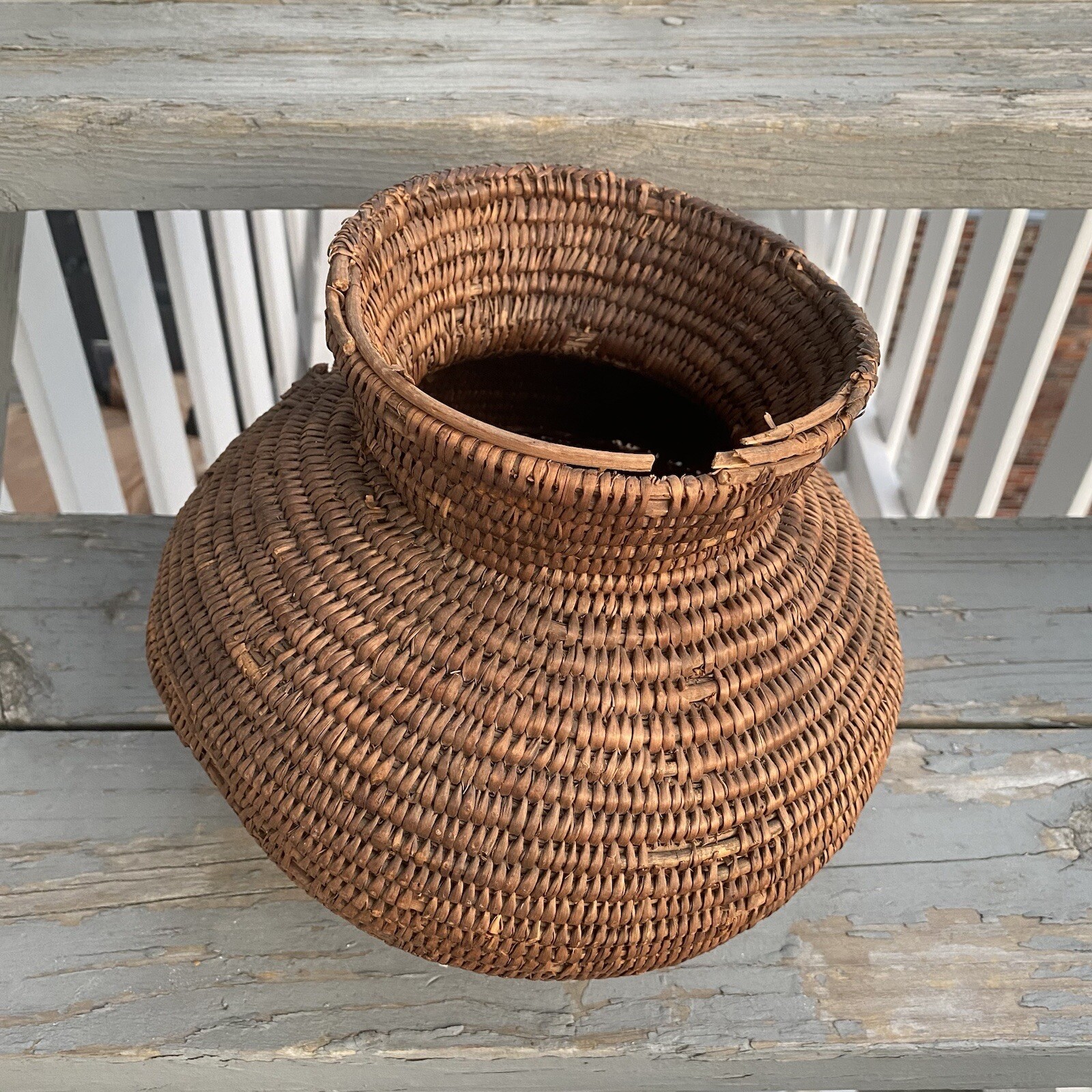 Native American Apache Jicarilla Basket - Antique Western Indian Craft ...