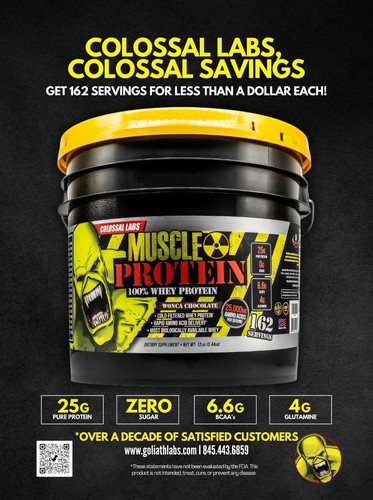 Colossal Labs Whey Protein Powder 12lb 162 Servings Muscle Mass Gain ...