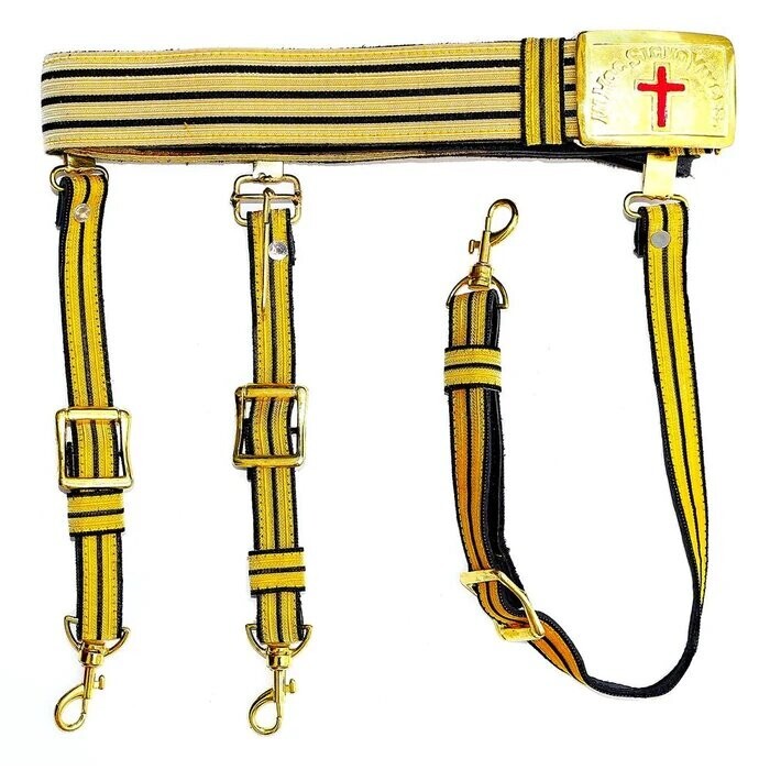 PAST COMMANDER KNIGHTS TEMPLAR COMMANDERY REGALIA BELT - BLACK & GOLD ...