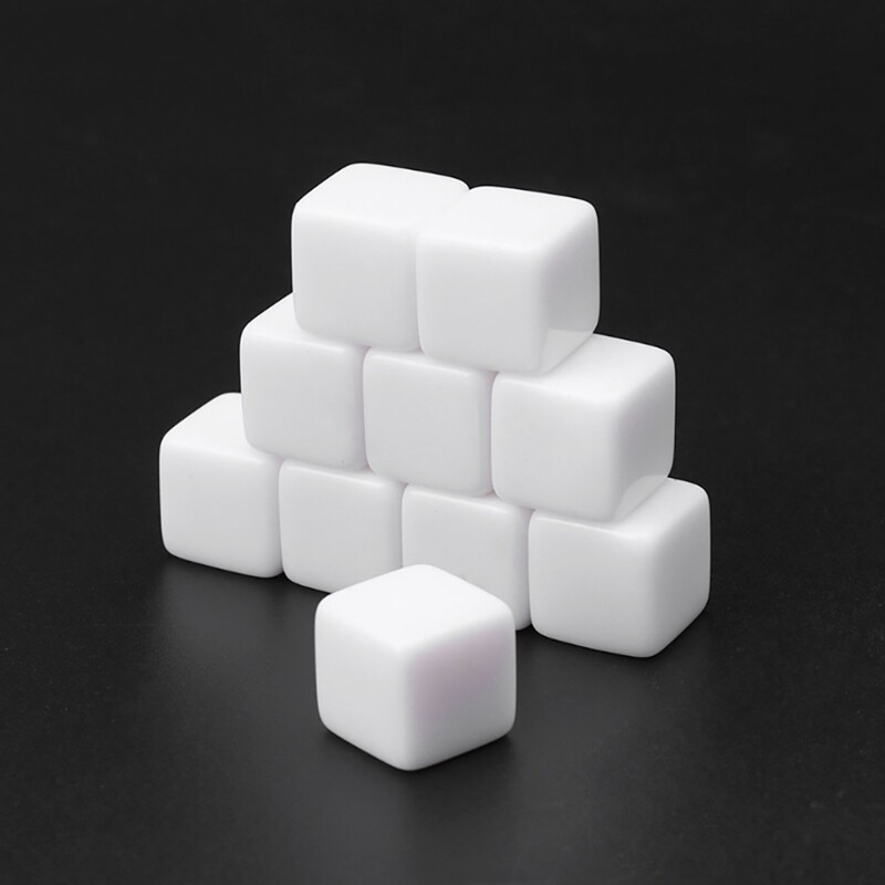 16MM White Acrylic Cubes Blank for ,Math Counting Teaching, D9A5 | eBay