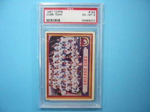 1957 TOPPS MLB BASEBALL CARD #183 CHICAGO CUBS TEAM PHOTO PSA 6 EX/MINT ...