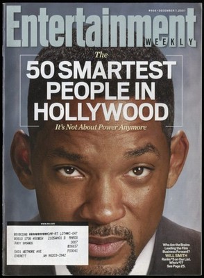 DEC 7 2007 ENTERTAINMENT WEEKLY, WILL SMITH, 50 SMARTEST PEOPLE IN ...
