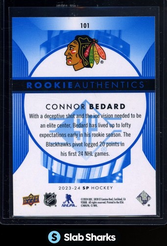 2023-24 UPPER DECK SP CONNOR BEDARD ROOKIE AUTHENTICS BLUE RC #101 - B ...