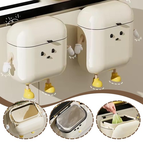 9/12L Wall Mount Waste Bin Kitchen Cabinet Door Cupboard Hanging Trash ...