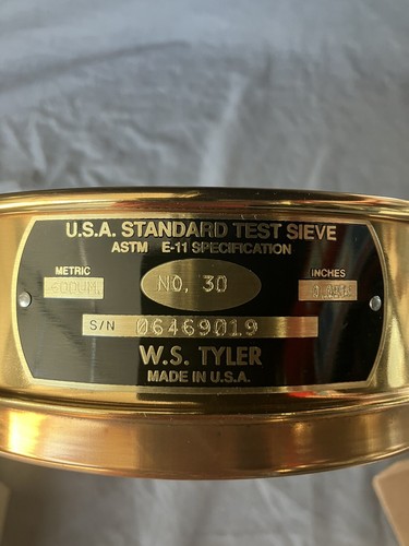 TYLER 8” US Standard No. 30 Mesh SS Brass Test Sieve 600µm NEW | eBay