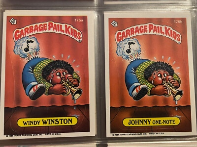Windy Winston & Johnny One-Note 175a &175b Topps 1986 Garbage Pail Kids ...
