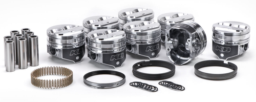 KB Hypereutectic 4cc DOME Coated Pistons Set/8+MOLY Rings for Chevy SB ...