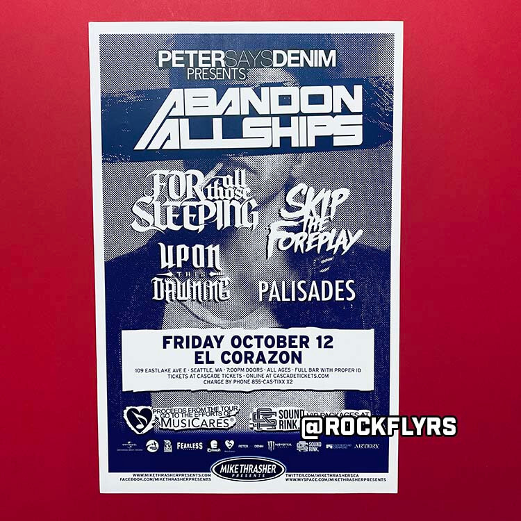 ABANDON ALLSHIPS 2012 Concert Promo 11x17 Street Poster. Seattle WA | eBay