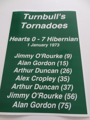 HIBERNIAN FC HIBS FC 1973 7-0 TURNBULL JIMMY O'ROURKE ARTHUR DUNCAN ...