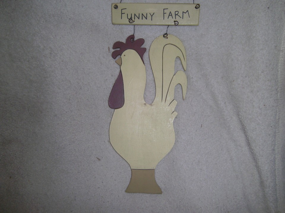 Wood Sign "Welcome to the Funny Farm" Chicken Whimiscal Homemade | eBay